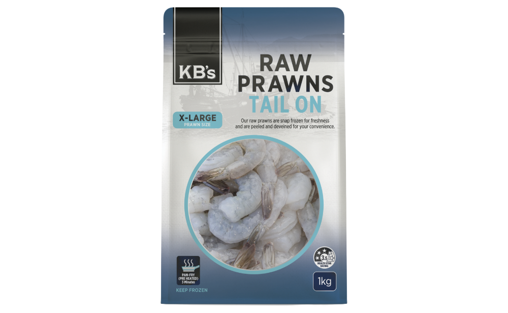 KB's Raw Prawns Tail On - KB Seafood Co