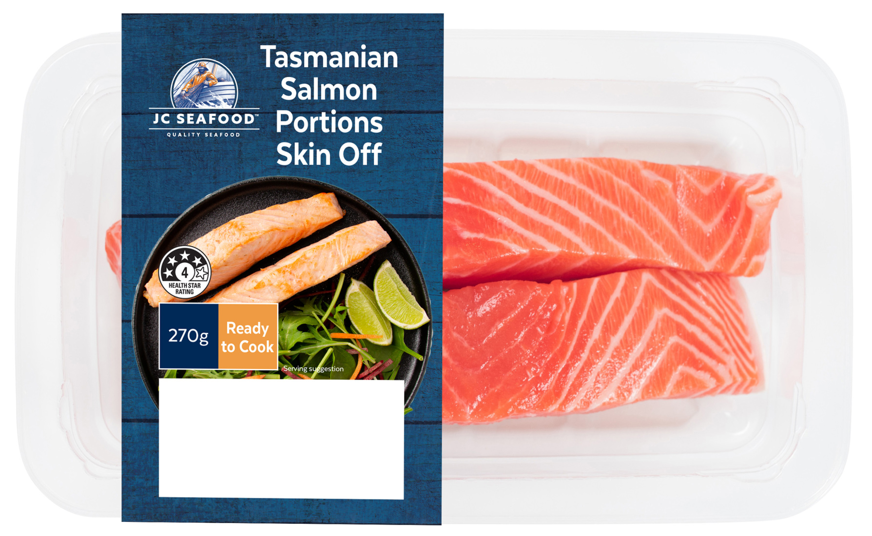 JC Seafood Tasmanian Salmon Portions Skin Off - KB Seafood Co