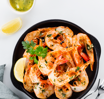 Prawns with Garlic Parsley Butter - KB Seafood Co